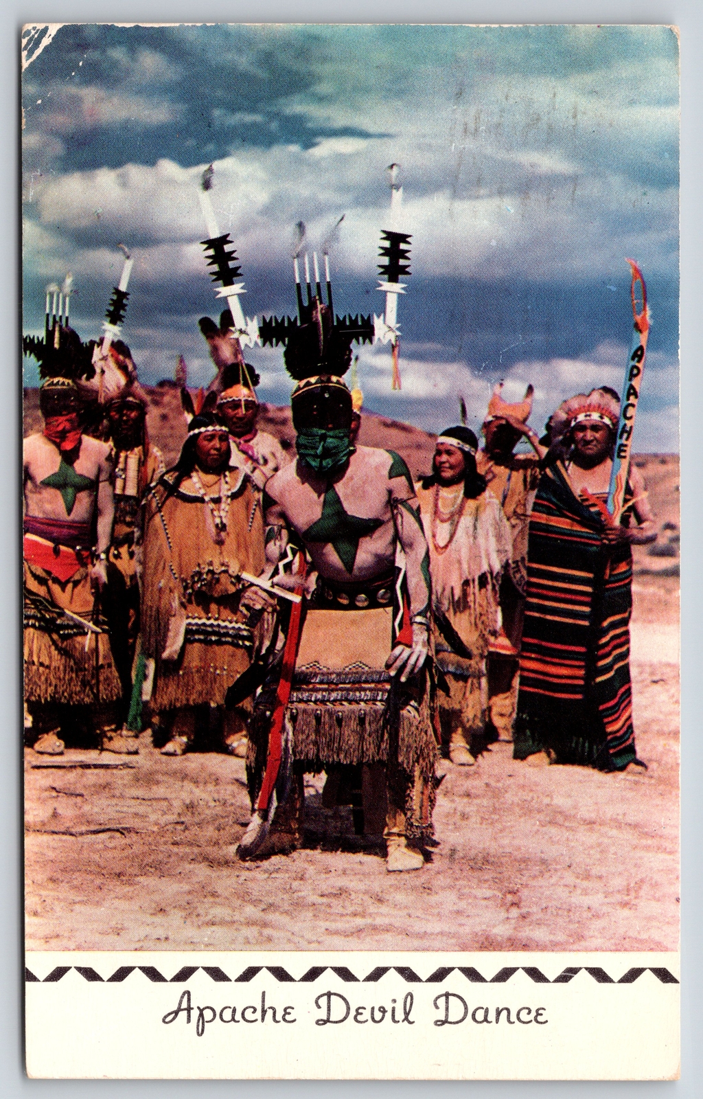 Native Americana Indian~Apache Devil Dance~PM 1954 Chrome PostcardのeBay ...