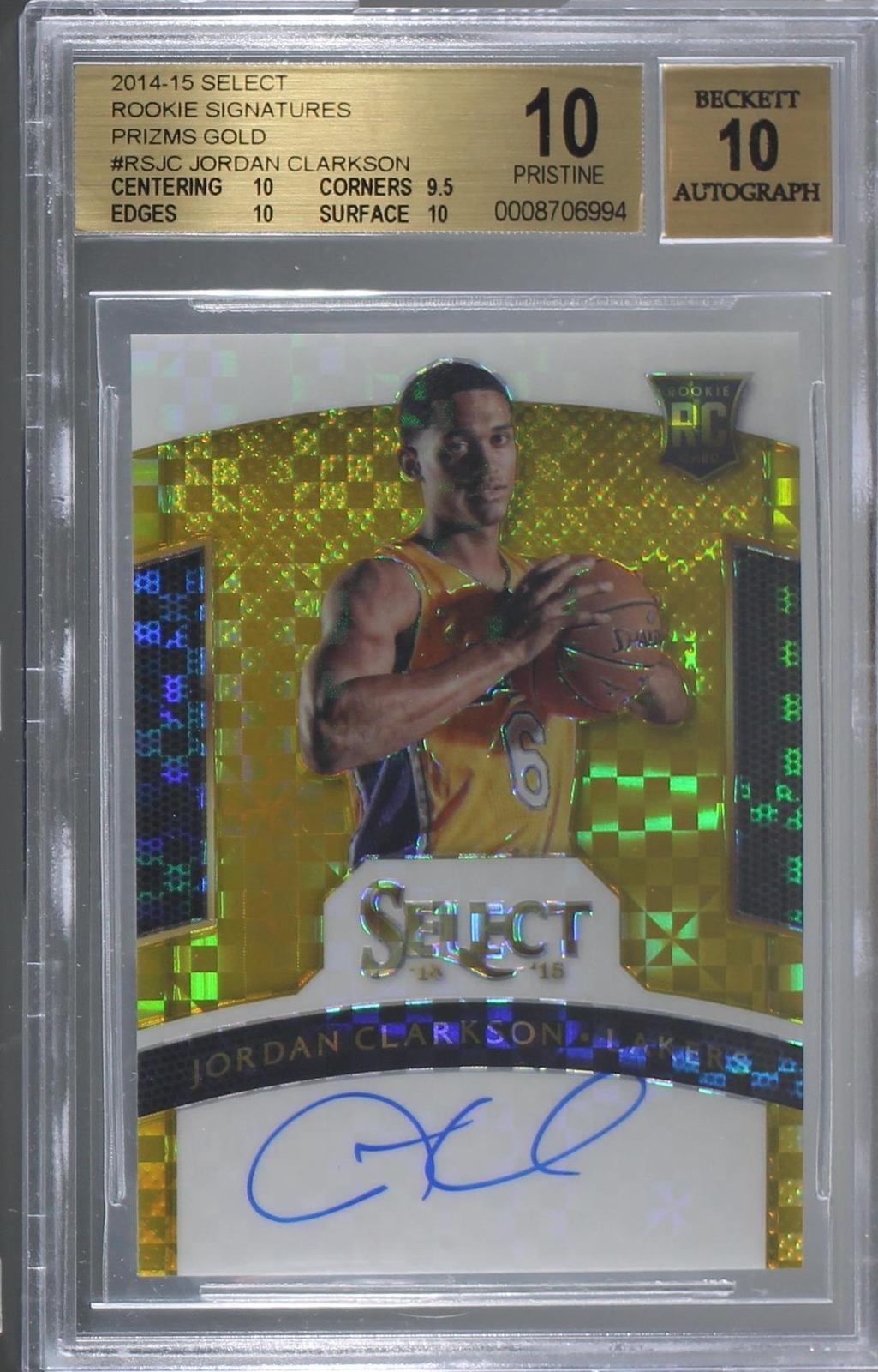 2014-15 Panini Select - Rookie Signatures Gold Prizm #RS-JC Jordan ...