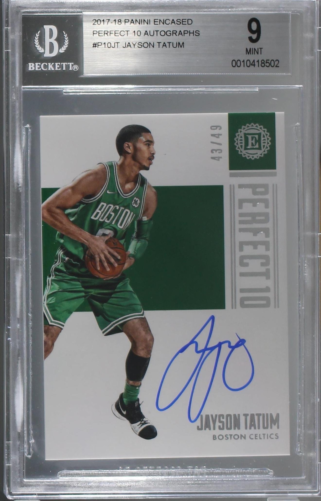2017-18 Panini Encased - Perfect 10 #P10-JT Jayson Tatum /49 (RC) for ...