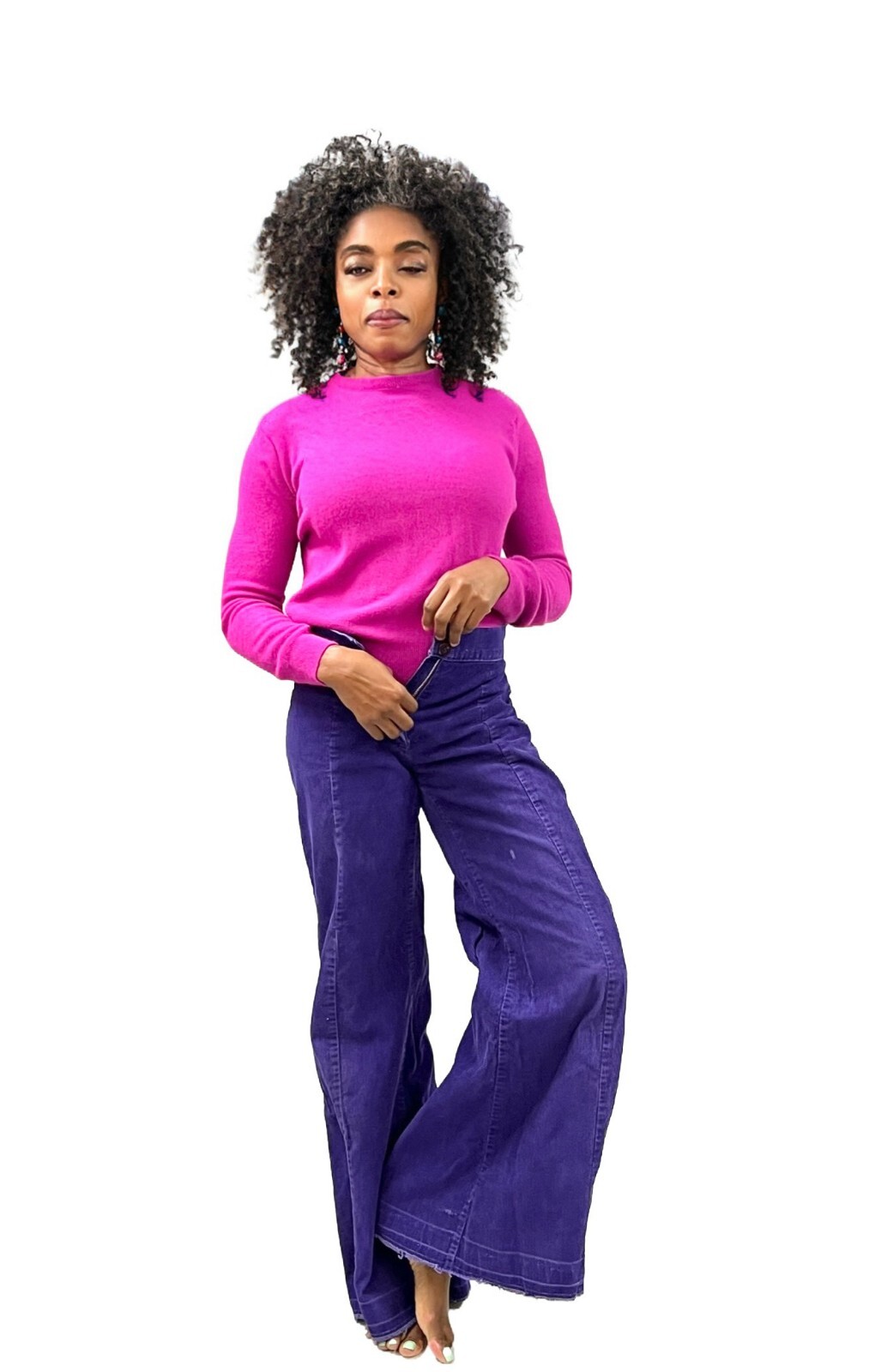 VTG 70's Purple Cord Bell bottom Wide Bell Low Rise Hip VTG 70's Purple Cord Bell bottom Wide Bell Low Rise Hip