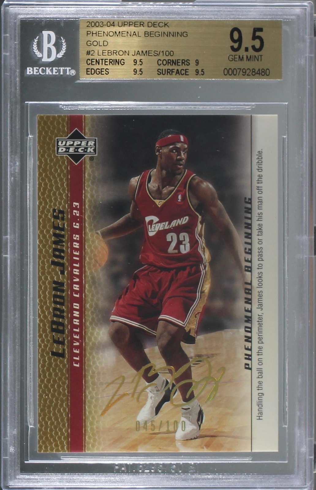 2003-04 Upper Deck Lebron James Phenomenal Beginning - Gold Foil ...