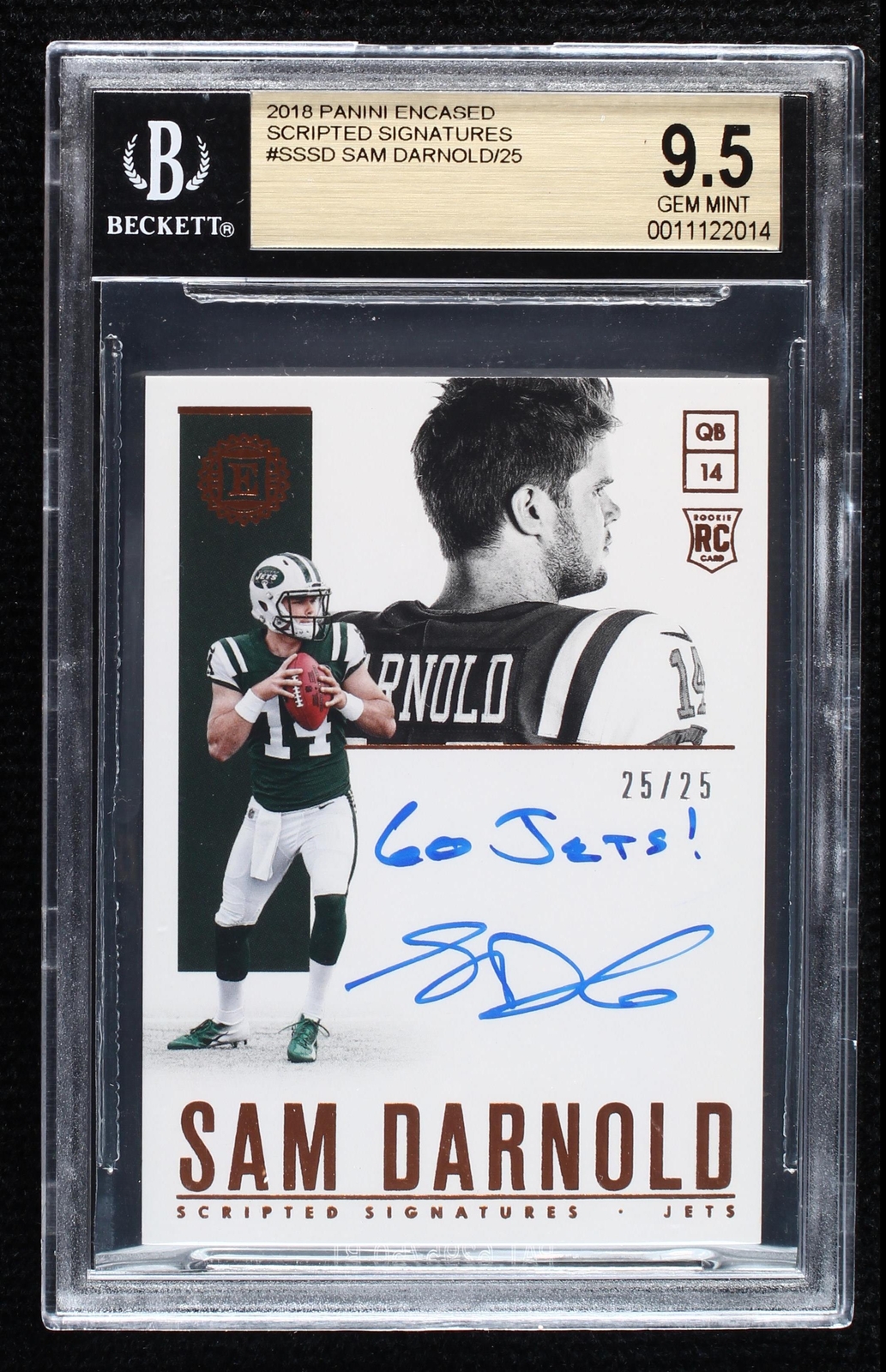 2018 Panini Encased - Scripted Signatures #SS-SD Sam Darnold /25 (AU ...