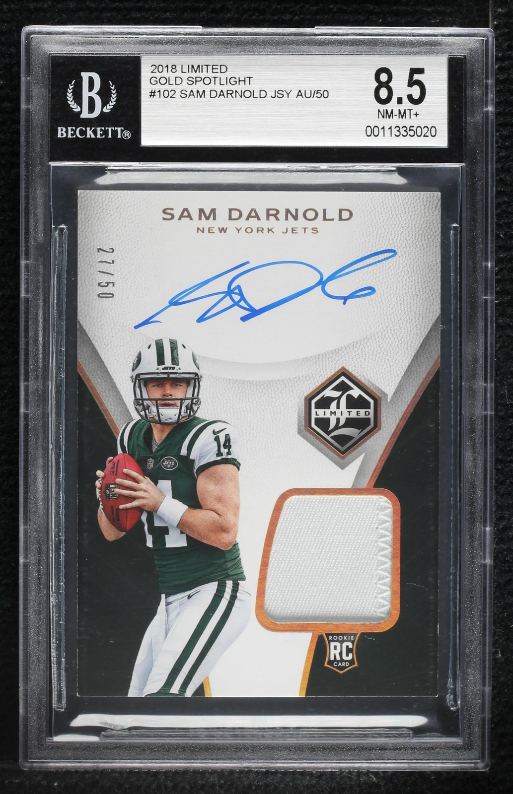2018 Panini Limited - Rookie Patch Autograph Gold Spotlight #102 Sam ...