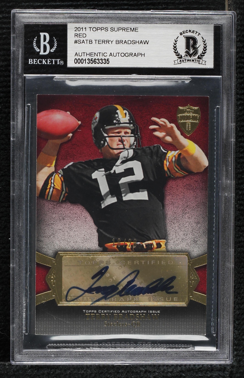 2011 Topps Supreme - Autographs Red #SA-TB Terry Bradshaw /20 (AU) for ...