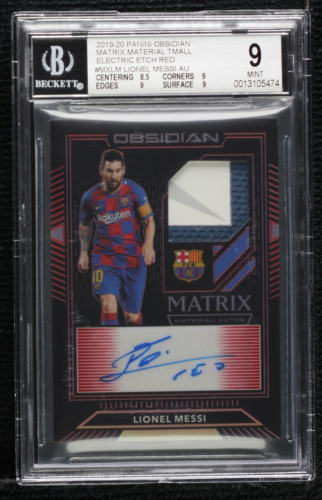 2019-20 Panini Obsidian - Matrix Material Autograph Electric Etch Red # ...