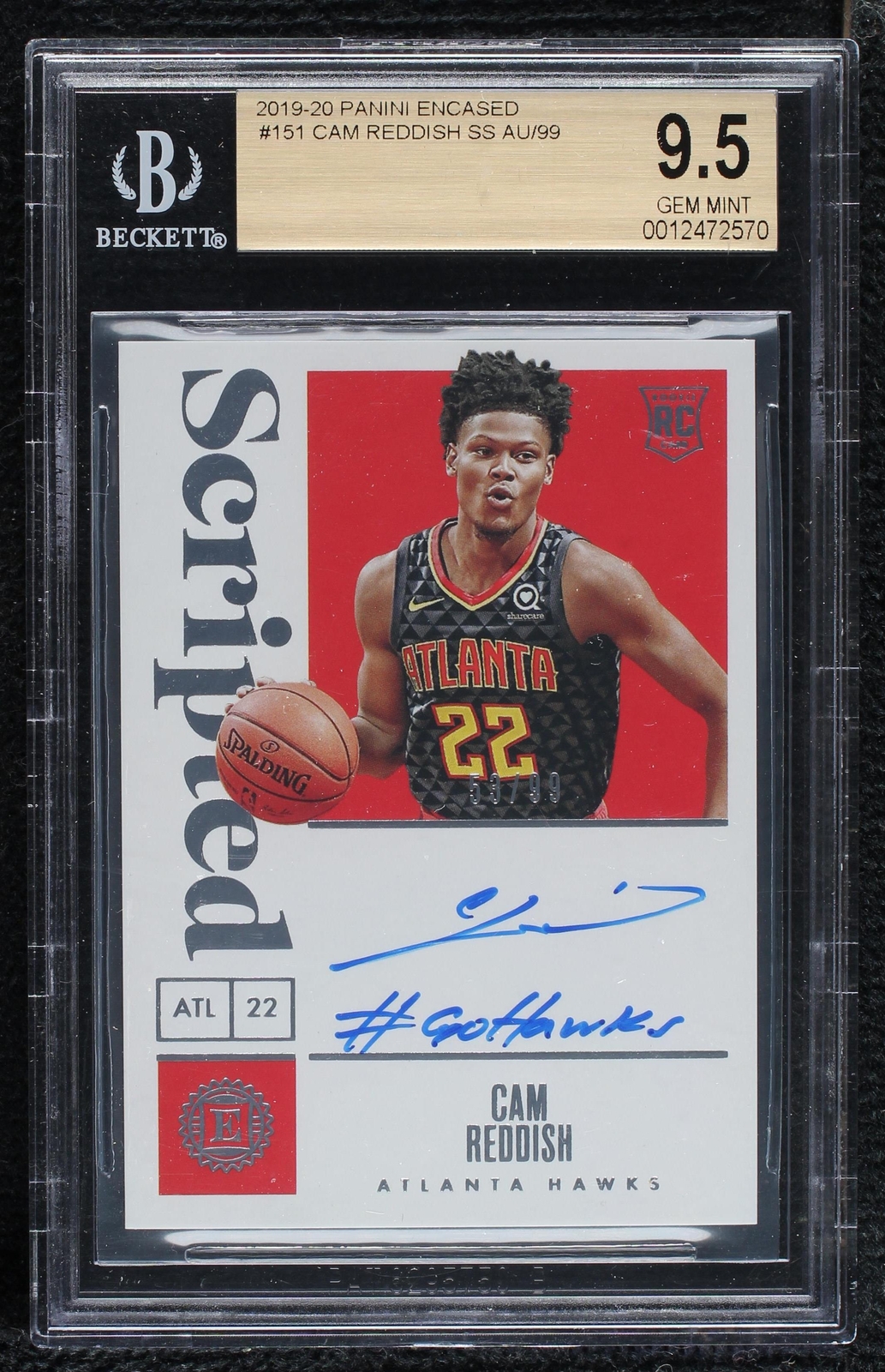 2019-20 Panini Encased - Rookie Scripted Signatures #151 Cam Reddish ...