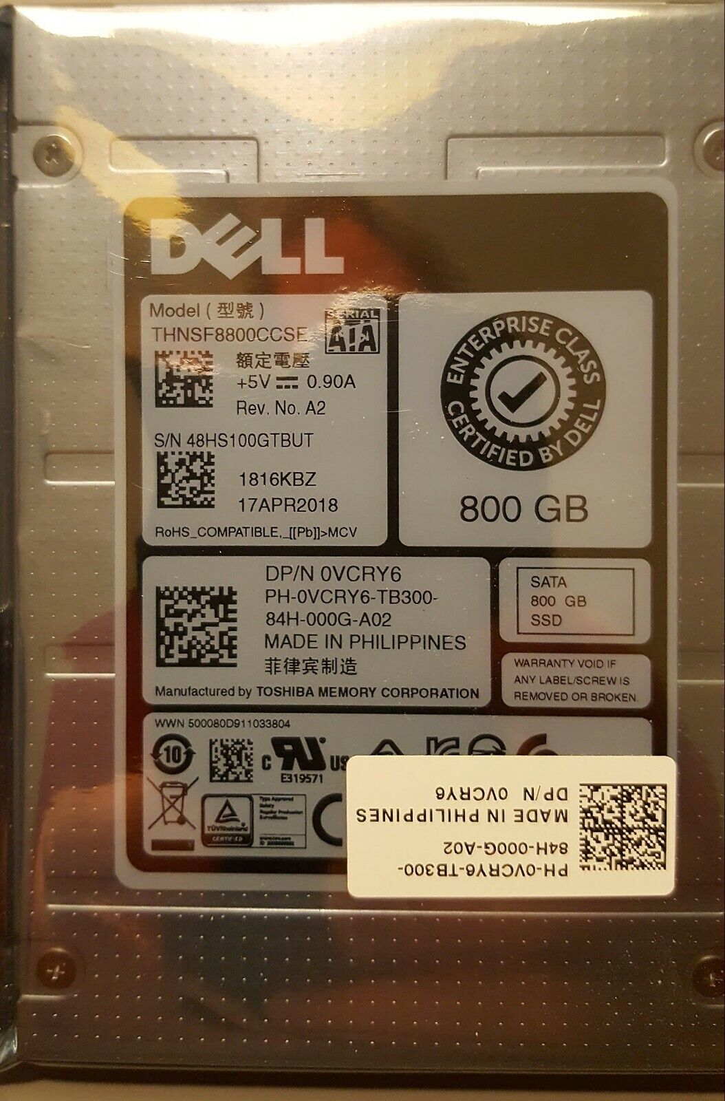 DELL SSD 800GB 6Gbps 2.5 DELL SSD 800GB 6Gbps 2.5