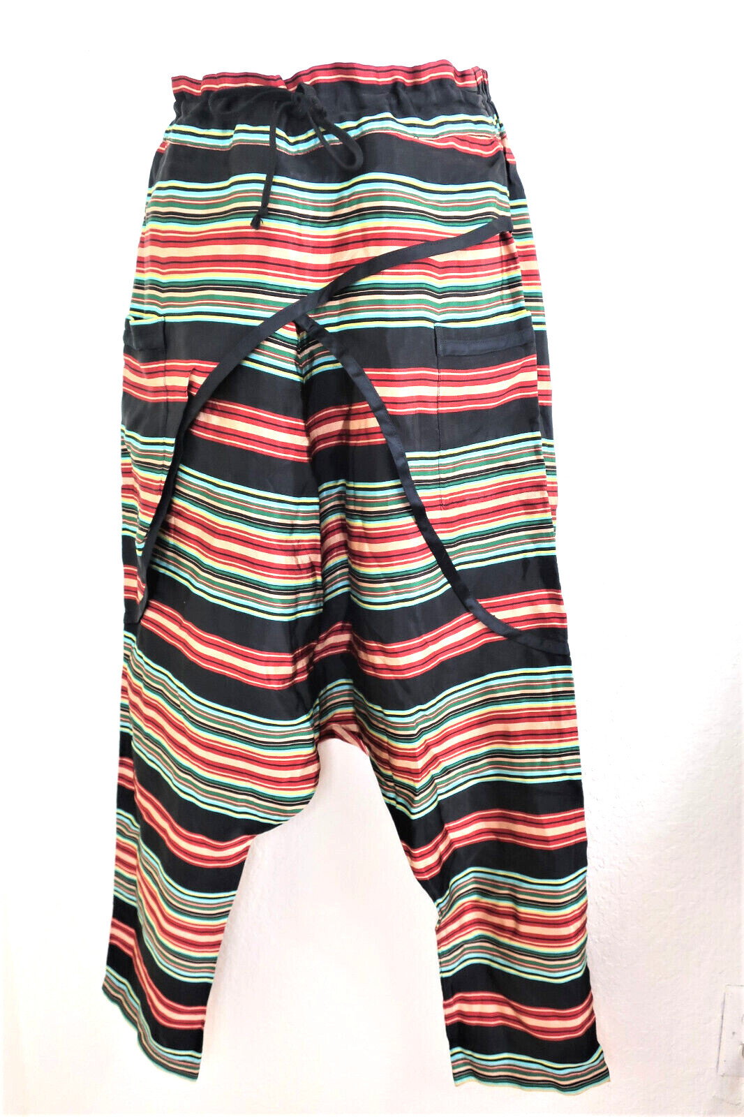 DRIES VAN NOTEN Stripes Wide Leg Baggy Easy Harlem Hip HOp DRIES VAN NOTEN Stripes Wide Leg Baggy Easy Harlem Hip HOp