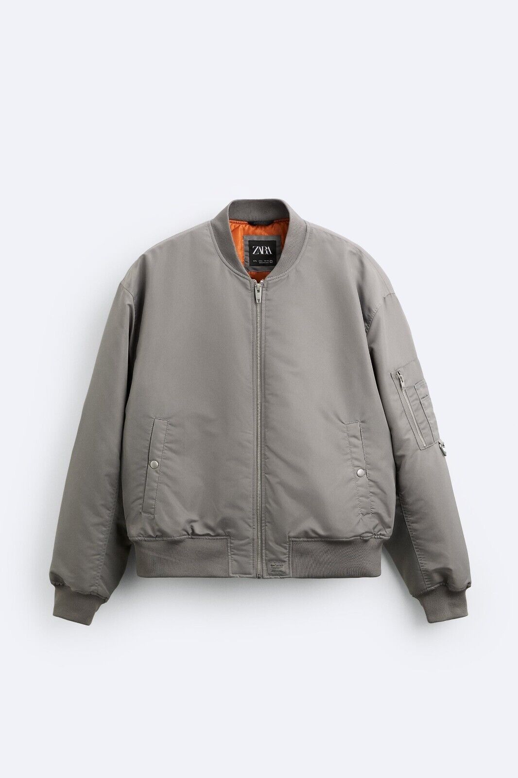 New Zara Padded Bomber Jacket S Gray 3918/425 coat outerwear New Zara Padded Bomber Jacket S Gray 3918/425 coat outerwear