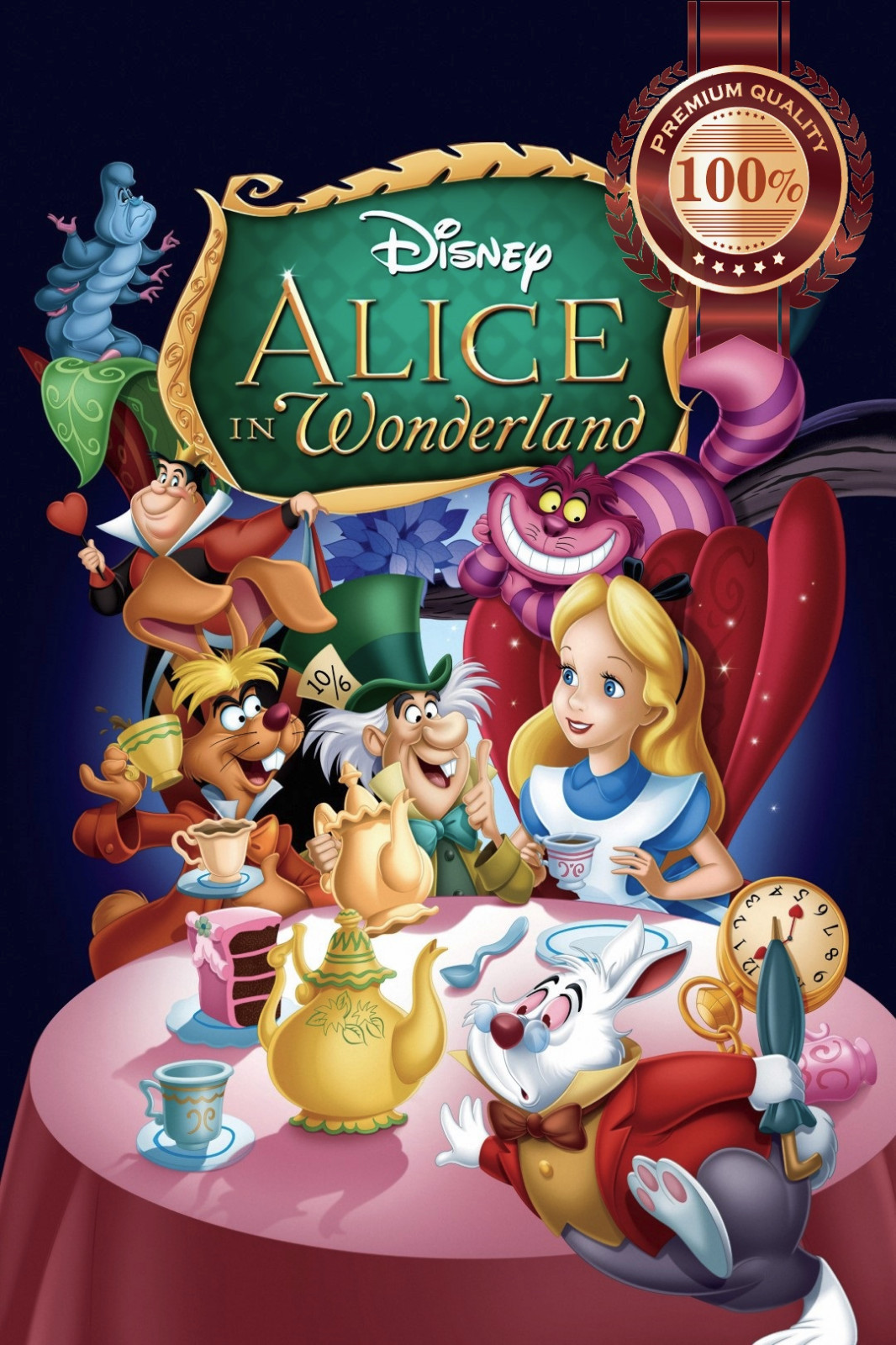 ALICE IN WONDERLAND 1951 CARTOON ORIGINAL MOVIE FILM PRINT PREMIUM POSTER
