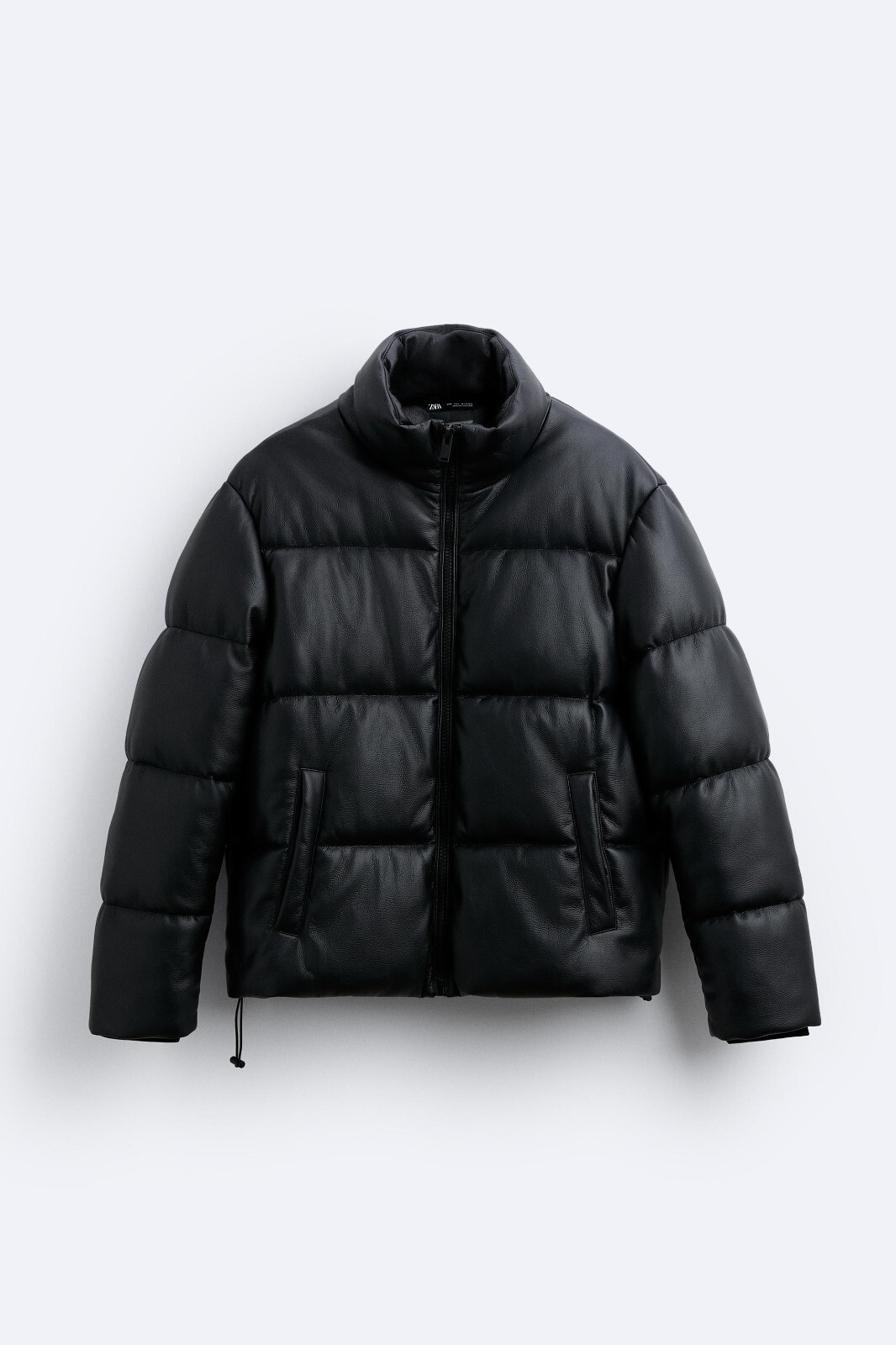 New Zara Faux Leather Puffer Jacket Black 8281/420 S bomber New Zara Faux Leather Puffer Jacket Black 8281/420 S bomber