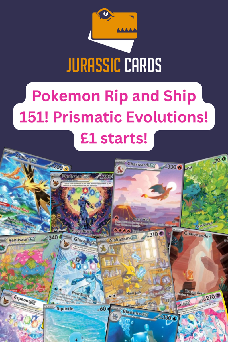 Pokemon Rip and Ship - 151, Prismatic Evolutions - £1 starts | eBay Live UK