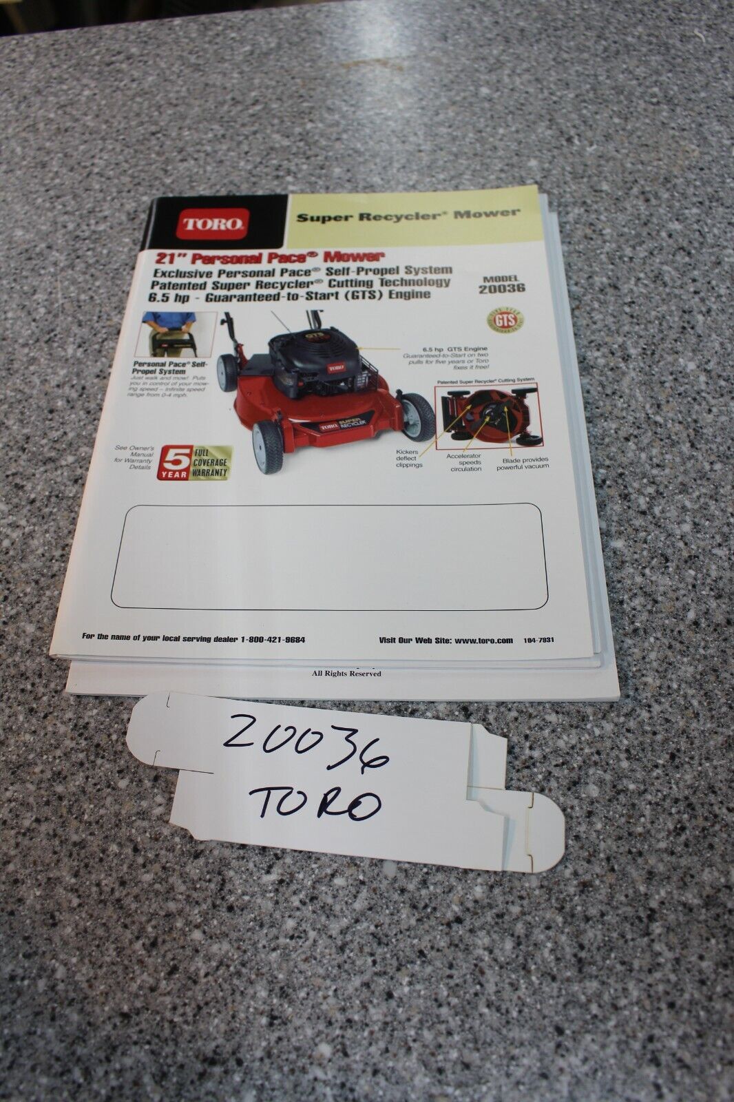 TORO PERSONAL PACE 21 walk behind mower MANUAL OEM eBay