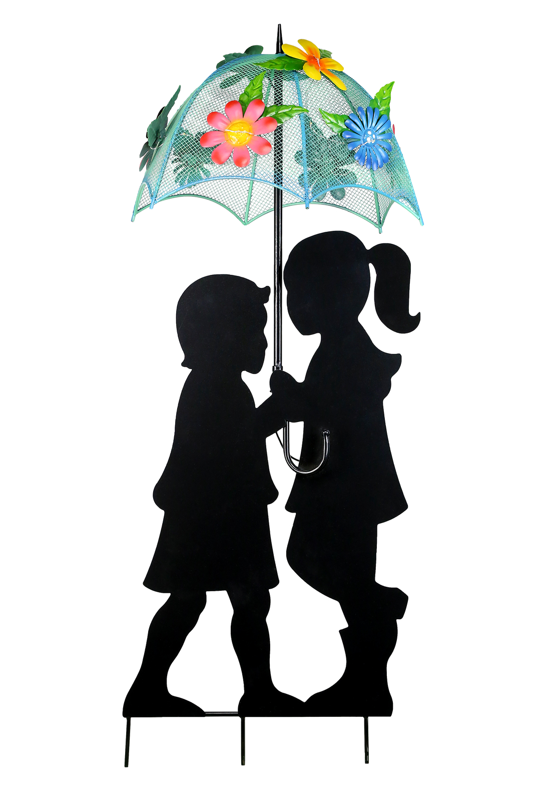 YEN321 Alpine Solar Girl and Boy Silhouette 15" L " W " H Multicolor ...