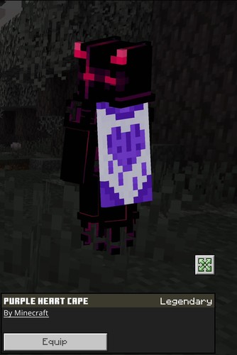 Minecraft Java & Bedrock Edition Purple Heart Cape Twitch PC XBOX One ...