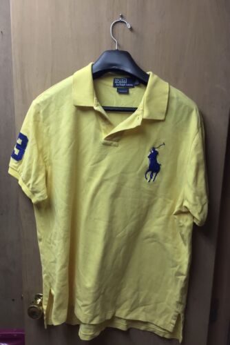 Polo Ralph Lauren Men's Custom Fit Bright Yellow Big Pony Polo Ralph Lauren Men's Custom Fit Bright Yellow Big Pony