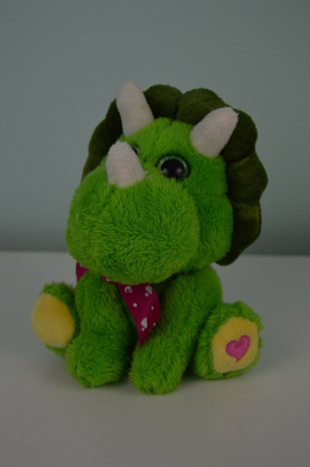 Kellytoy Triceratops Dino Plush Stuffed Animal Green Yellow Pink Heart Dinosaur eBay