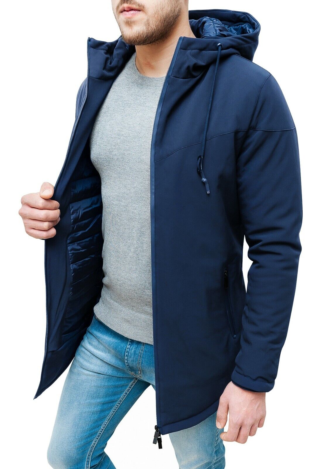 Giubbotto piumino uomo invernale blu scuro casual sportivo Parka con ... Giubbotto piumino uomo invernale blu scuro casual sportivo Parka con ...