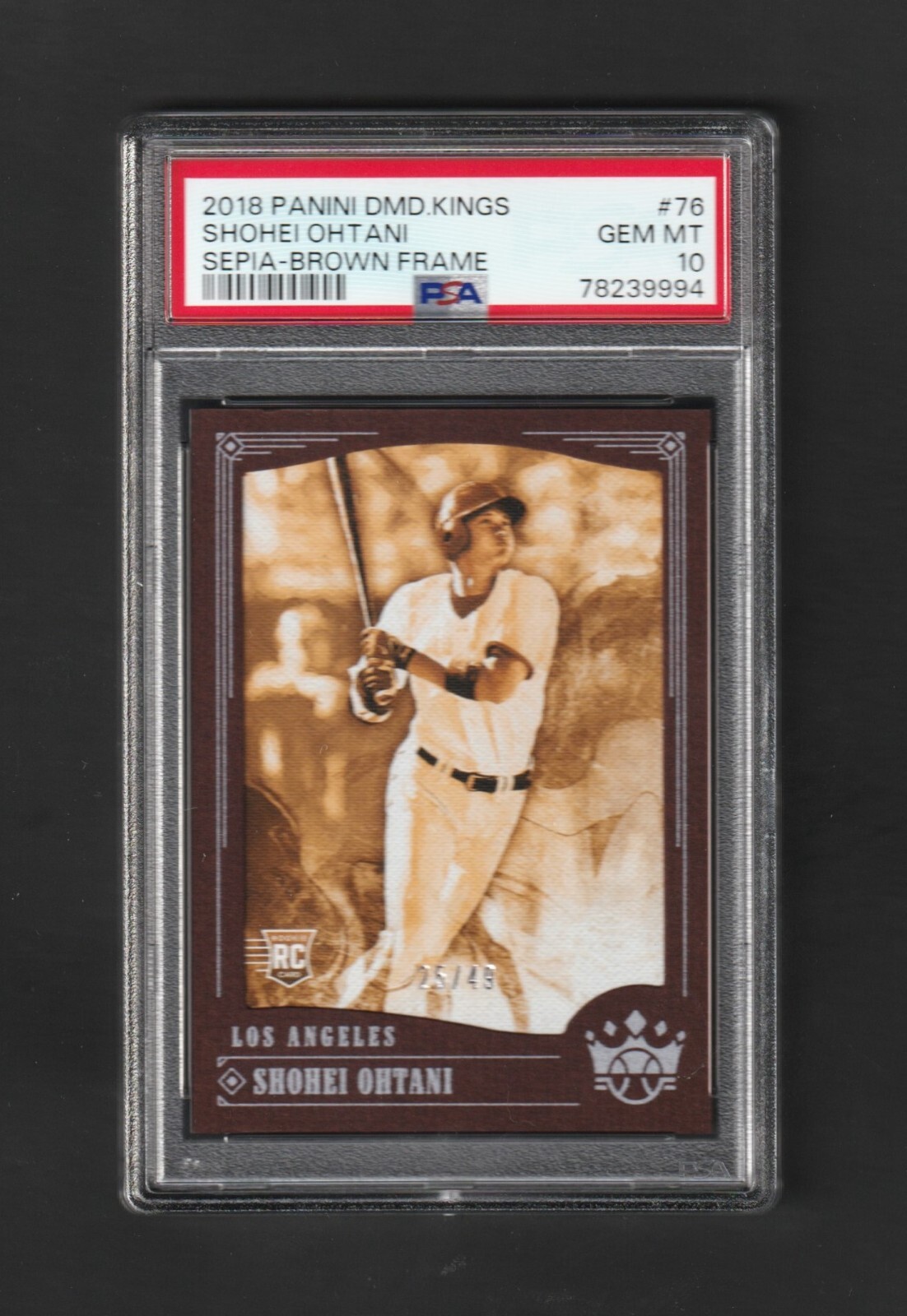 2018 Panini DK SHOHEI OHTANI RC #76 ~ RARE Sepia Bn Frame 2018 Panini DK SHOHEI OHTANI RC #76 ~ RARE Sepia Bn Frame
