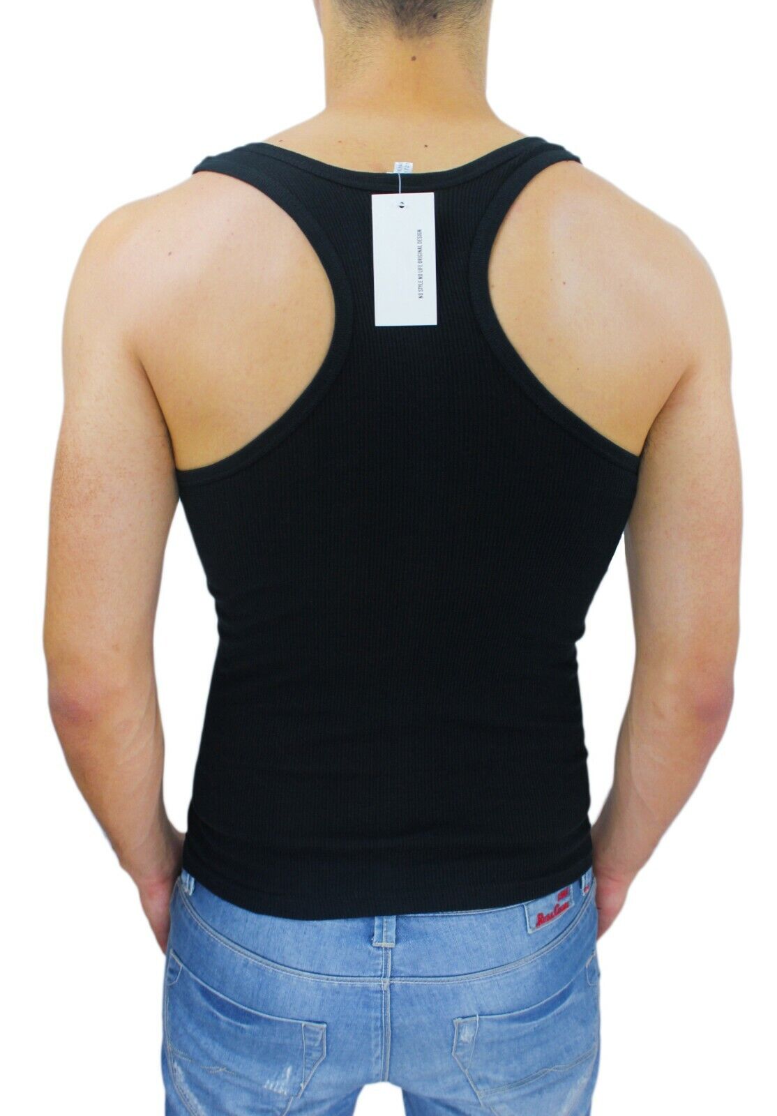 Canotta T-shirt uomo slim fit super aderente tessuto a costine palestra ... Canotta T-shirt uomo slim fit super aderente tessuto a costine palestra ...