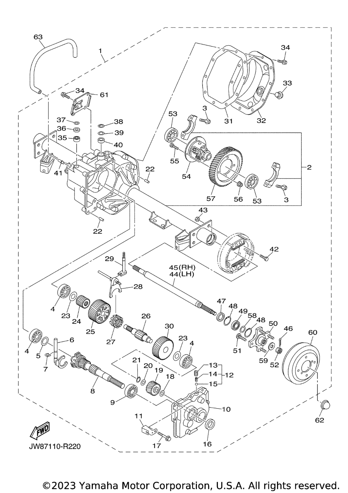 TRANS AXLE ASSEMBLY for Yamaha G29/Drive Golf Cart