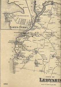 Ledyard Gales Ferry Ct 1868 Map with Homeowners | eBay