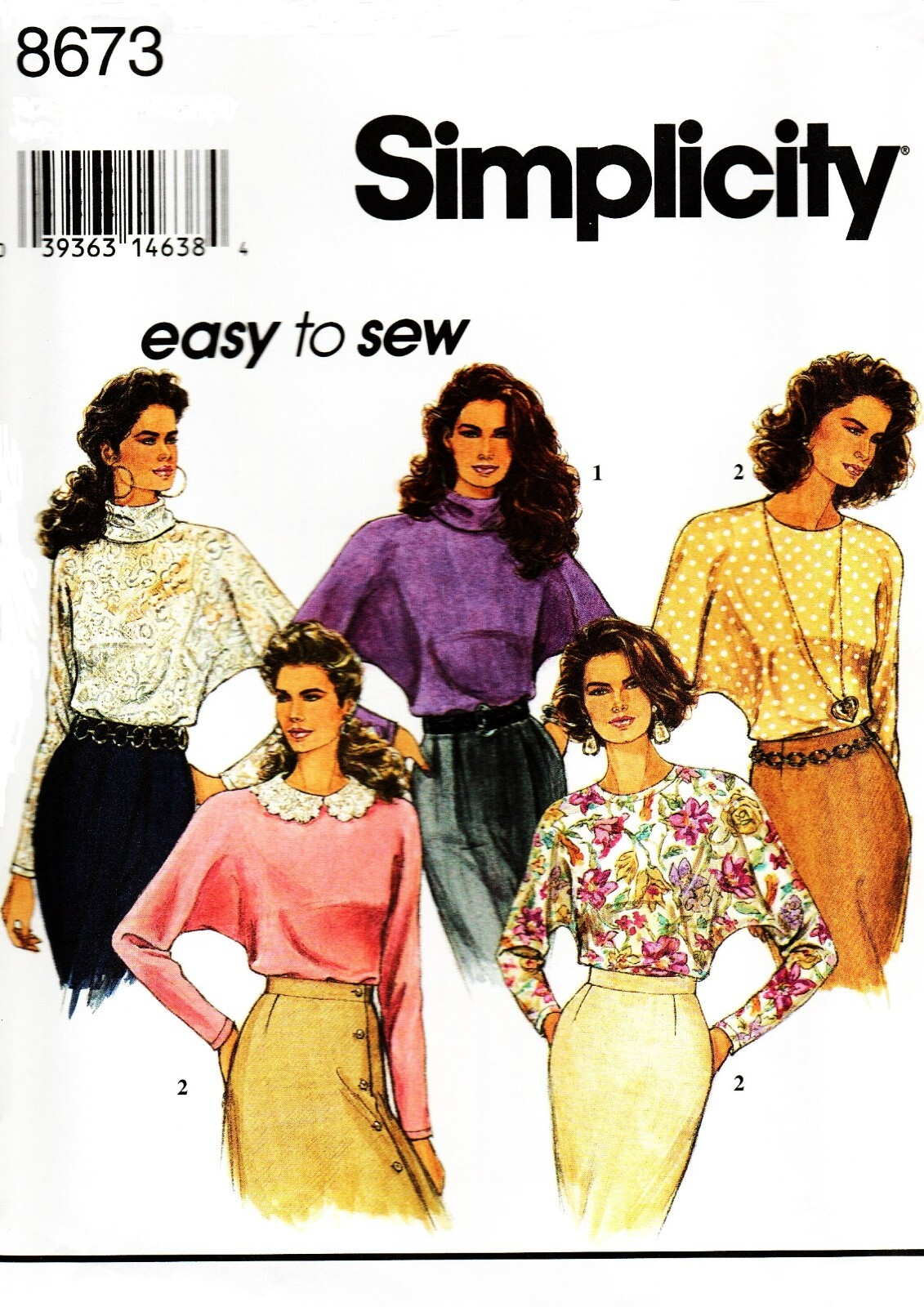 1993 Blouse Dolman Sleeve Top Sewing Pattern U-Pick Sz XS-XL 1993 Blouse Dolman Sleeve Top Sewing Pattern U-Pick Sz XS-XL