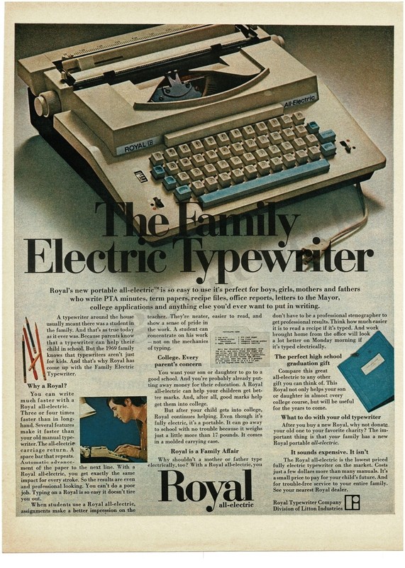 1970 Royal All-Electric on the Typewriter Database