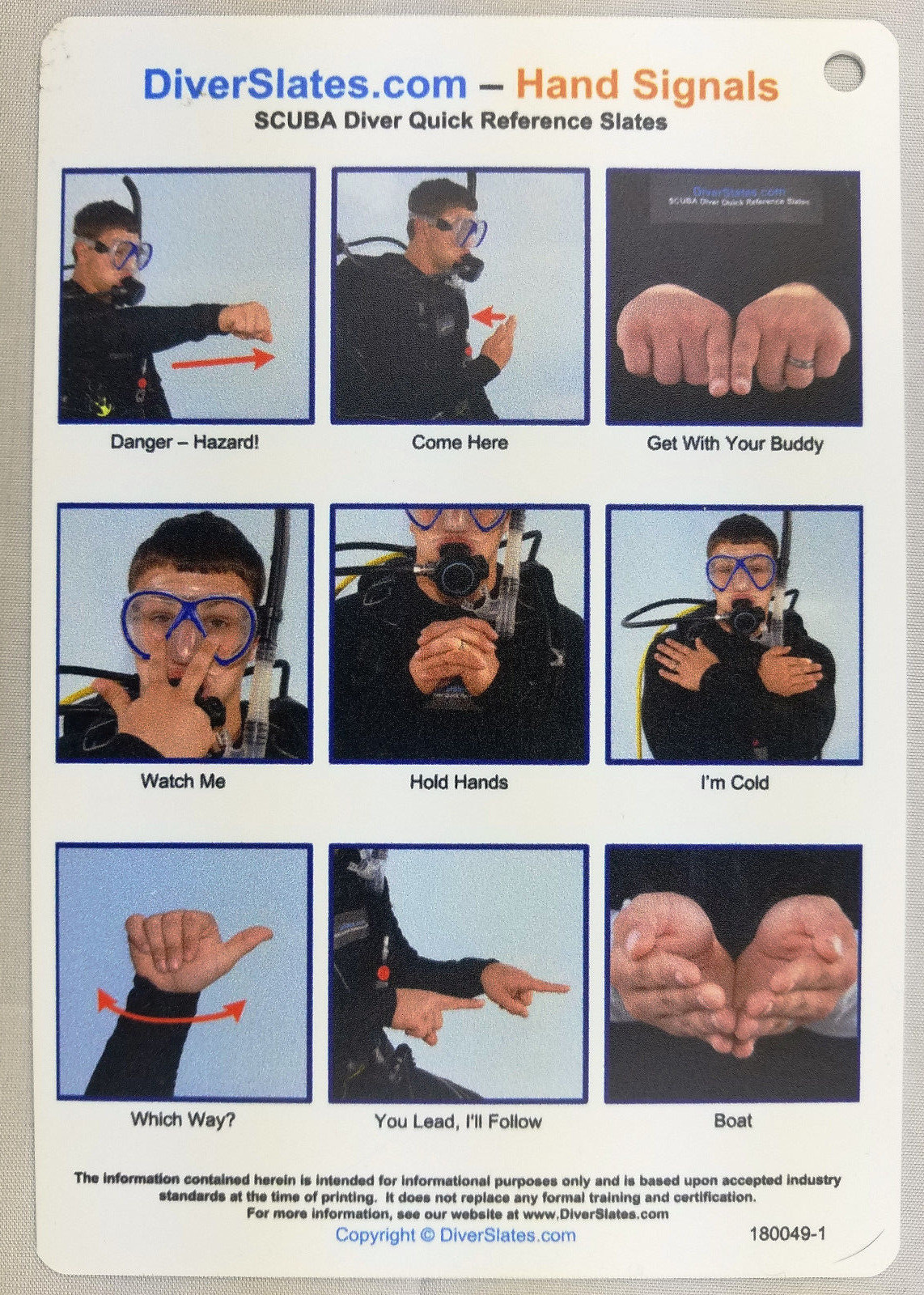 Hand Signals Dive Slates (2 Slates) - Important Scuba Equipment for All ...