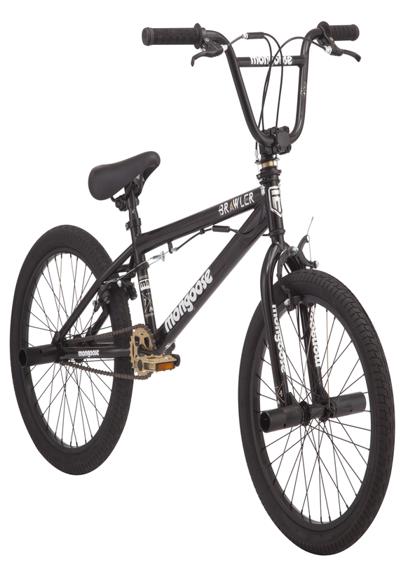 Mongoose BRAWLER Boys' BMX Bike, 20" Wheels, Black