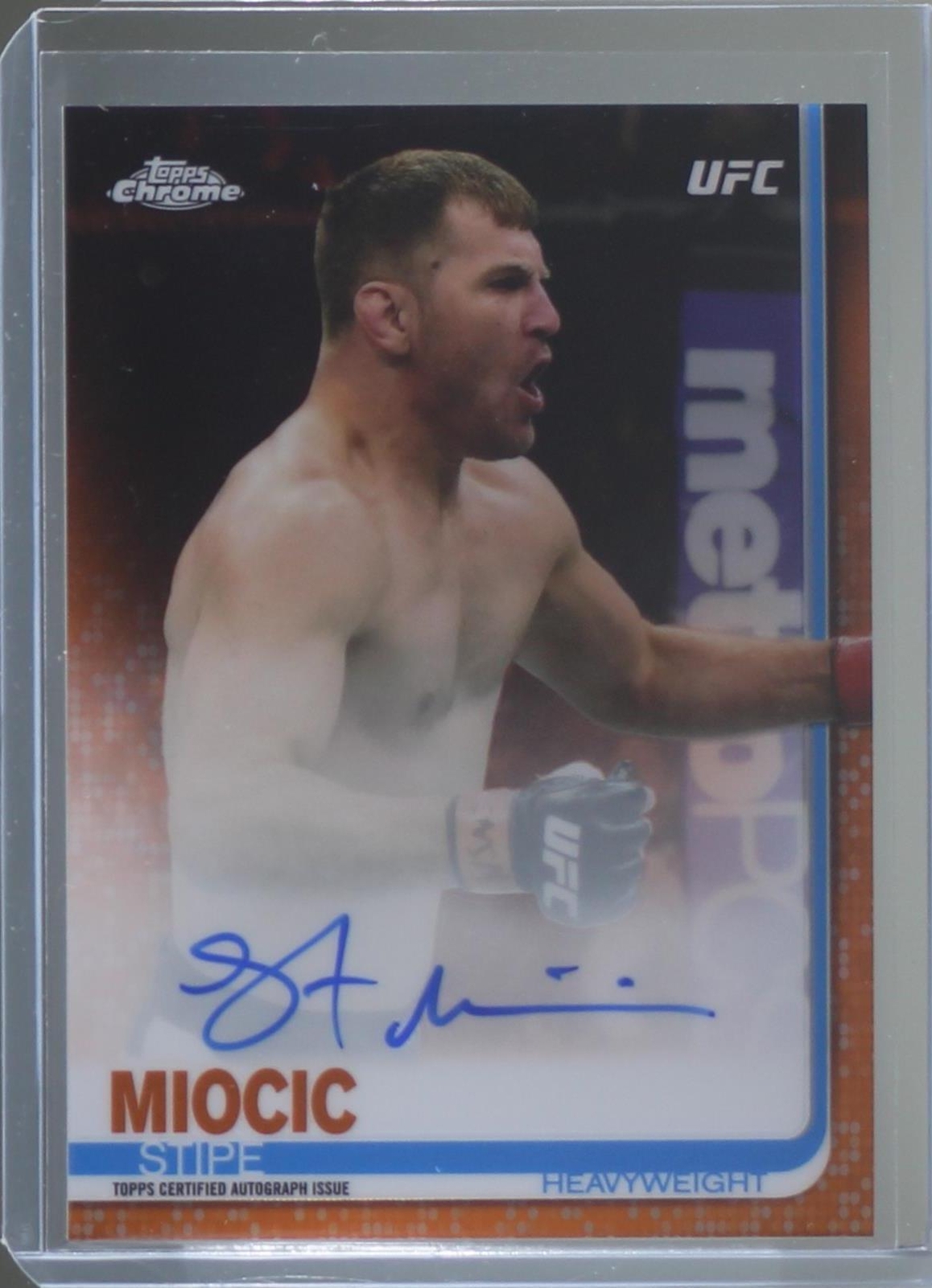 2019 Topps Chrome UFC - Fighter Autographs Orange #FA-SM Stipe Miocic ...