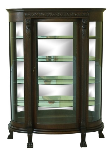 Antique tiger oak china cabinet store