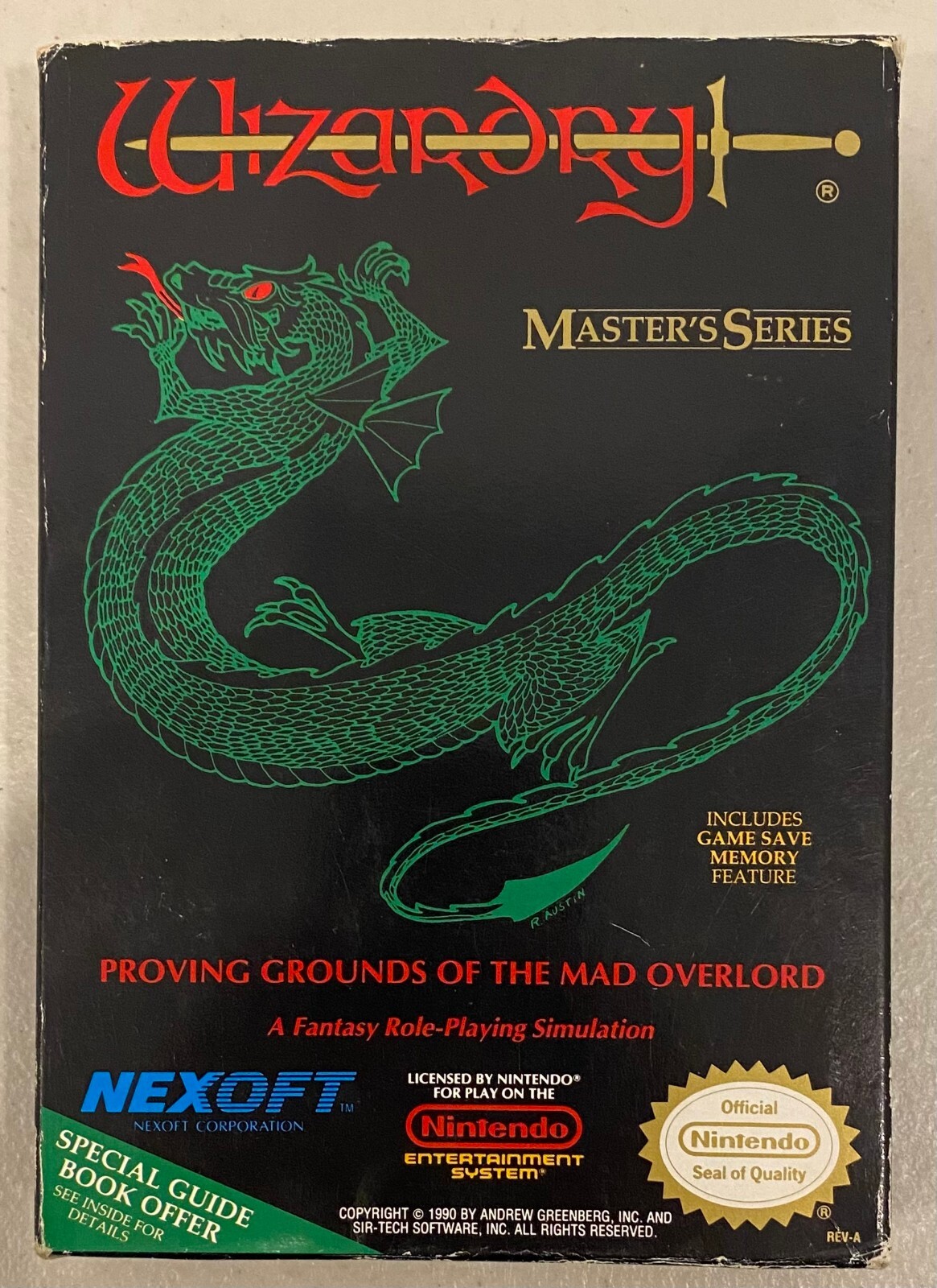 1990 NINTENDO NES WIZARDRY PROVING GROUNDS OF THE MAD OVERLORD MASTER ...