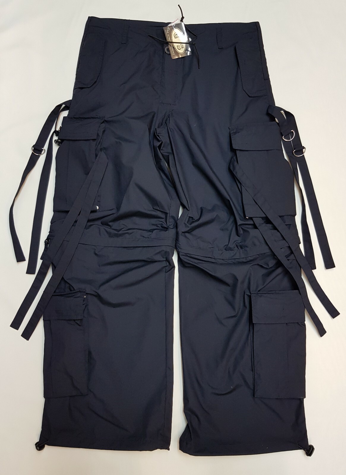 NEW GS Vintage Cargo Combat 90s Grunge Navy Techno Tassel NEW GS Vintage Cargo Combat 90s Grunge Navy Techno Tassel