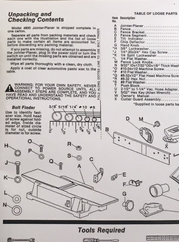 Owners Manual Instructions Book for AMT 5” Jointer/Planer Model 4800 ...