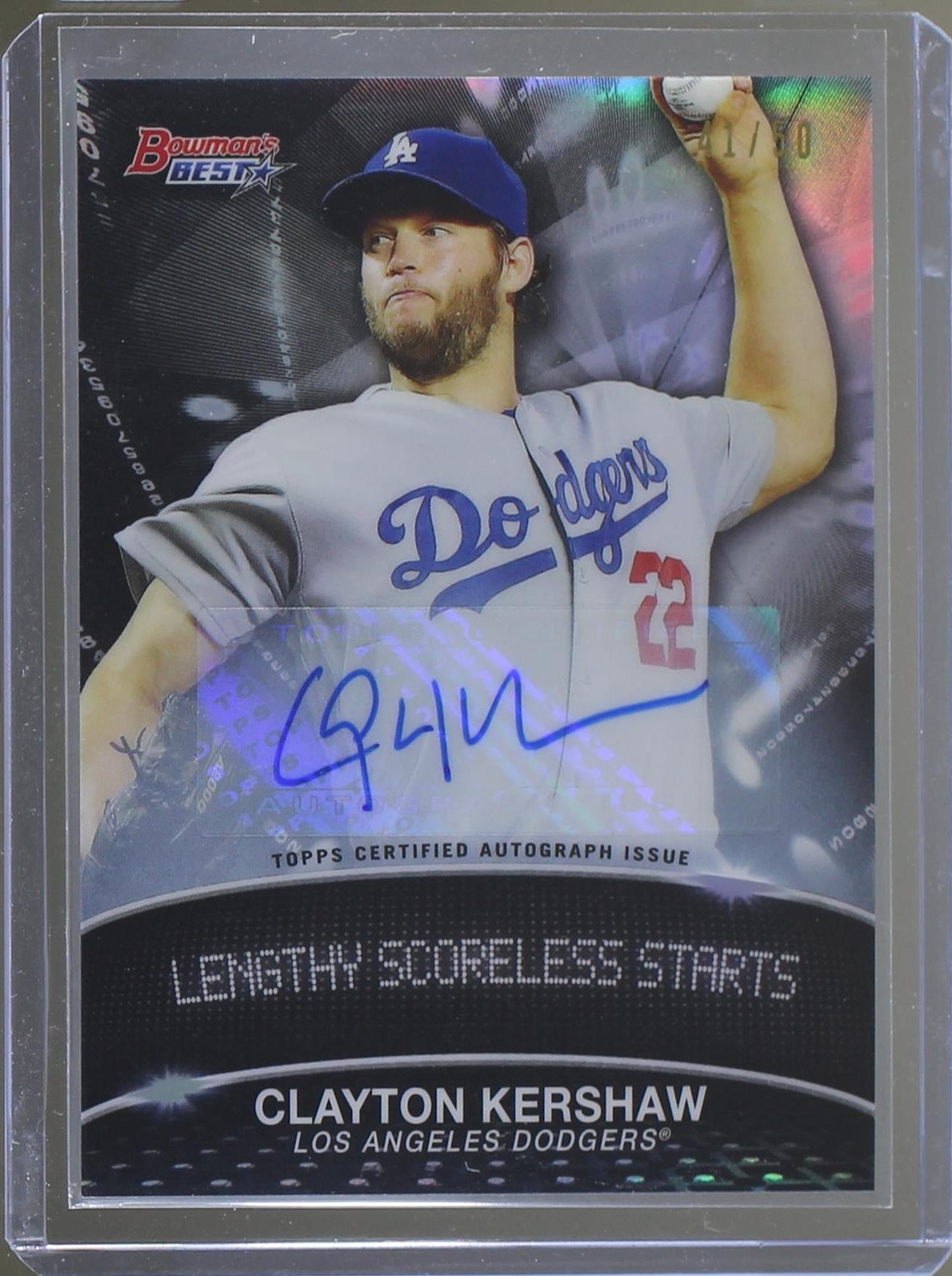 2016 Bowman's Best - Stat Lines Autographs #SL-CK Clayton Kershaw /50 ...