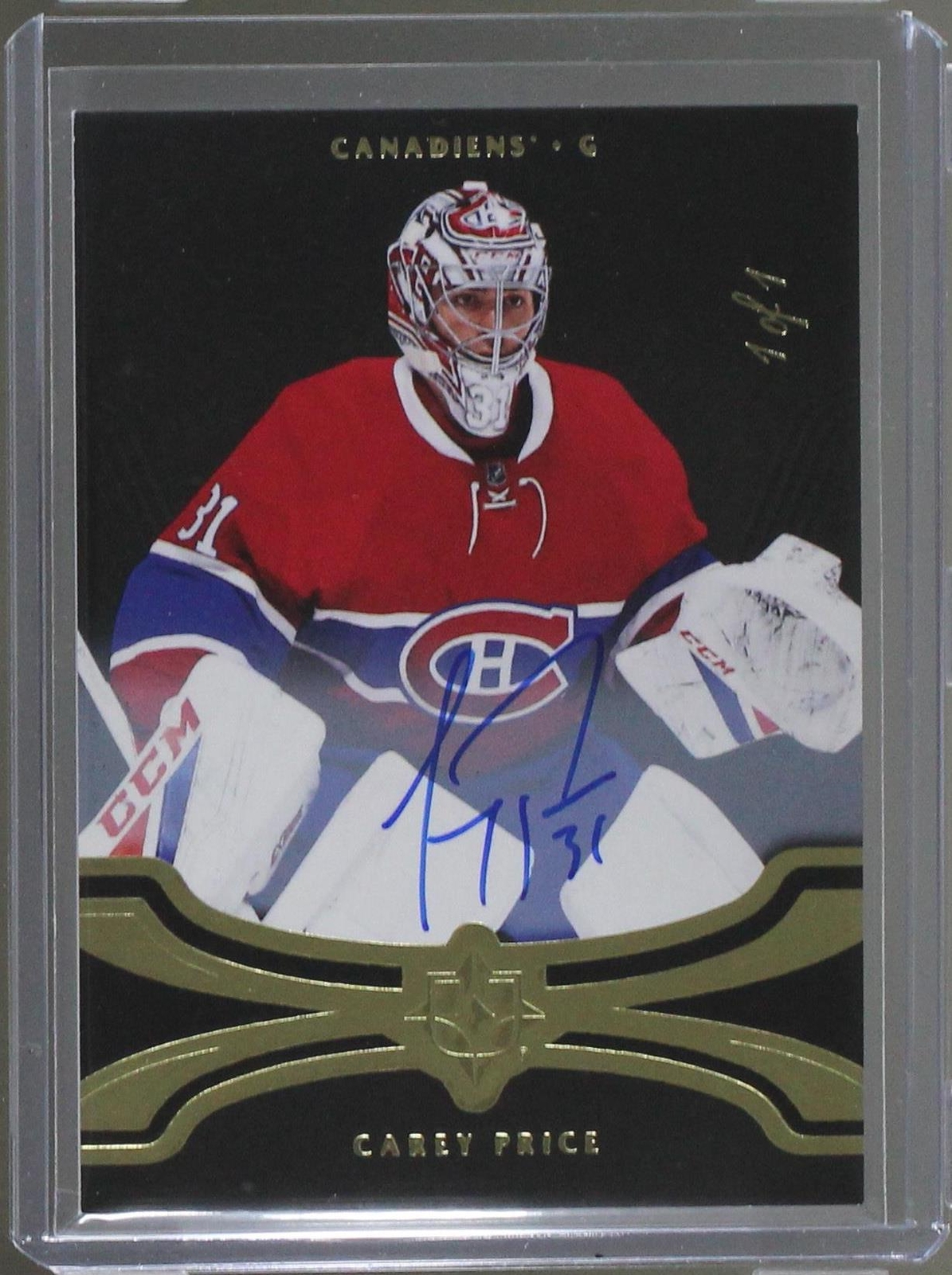 2016-17 Ultimate Collection - Onyx Black Autographs #33 Carey Price /1 ...