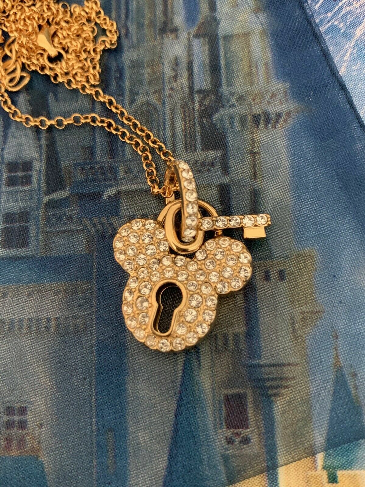 Pre-owned Disney Parks Disney Necklace Mickey Sterling Silver Lock And ...