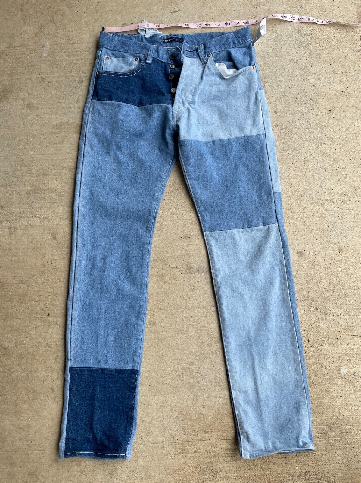 Levi's 501 Made & Crafted Selvedge Patchwork Big E Jeans sz Levi's 501 Made & Crafted Selvedge Patchwork Big E Jeans sz