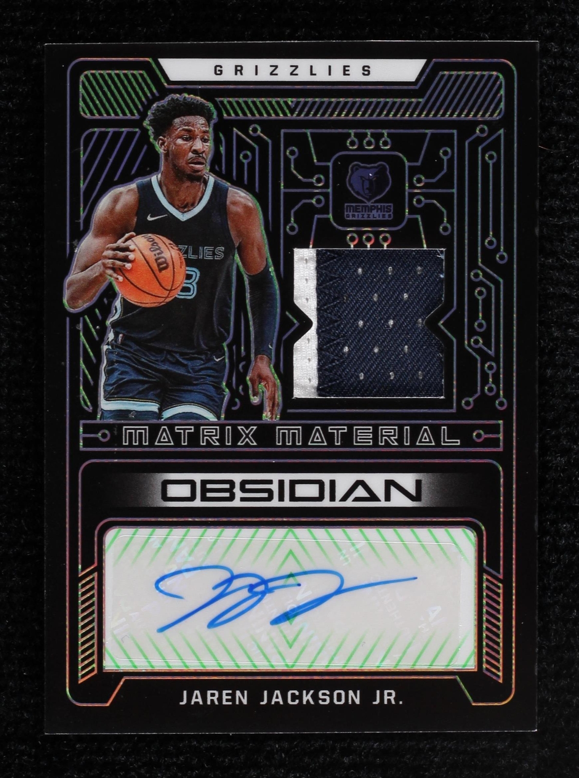 2021-22 Panini Obsidian - Matrix Material Autos Electric Etch Green # ...