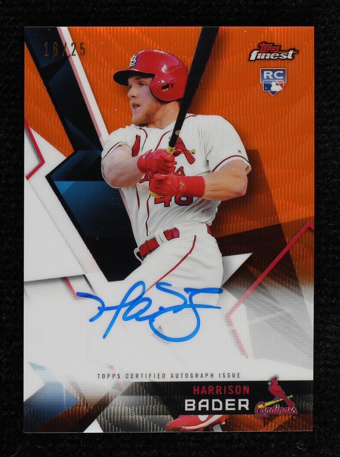 2018 Topps Finest - Autographs Orange Wave Refractor #FA-HB Harrison Bader /25 (AU, RC) for sale ...