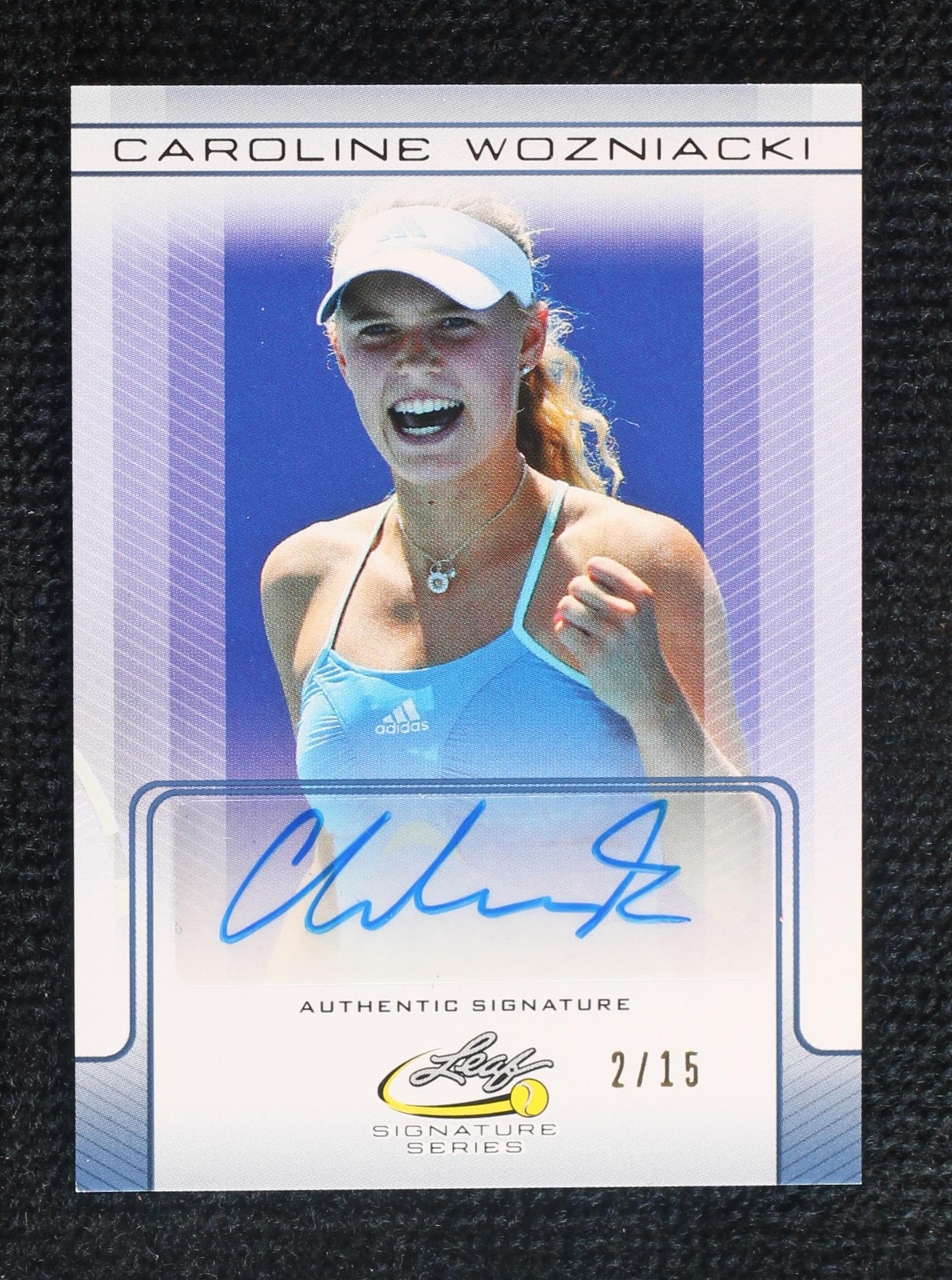 2017 Leaf Signature Series - Blue #BA-CW1 Caroline Wozniacki /15 (AU ...