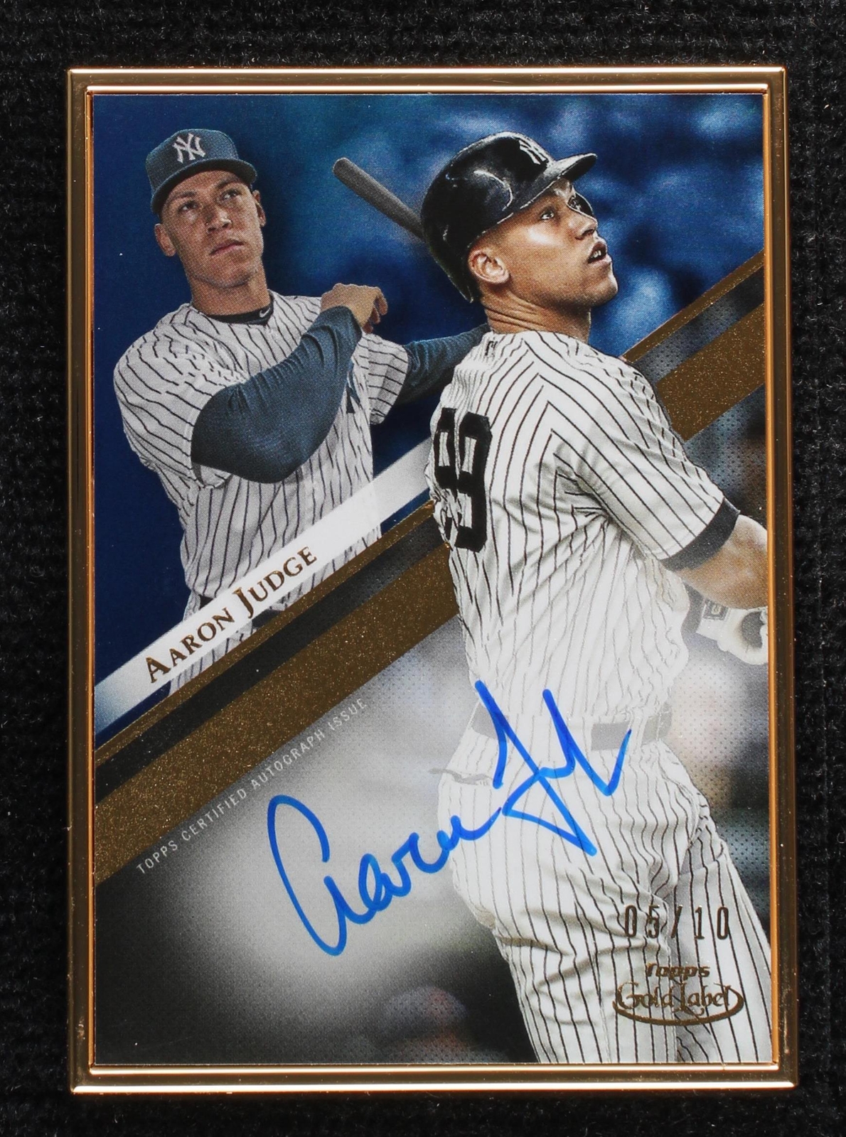 2019 Topps Gold Label - Framed Autographs Blue #GLA-AJ Aaron Judge /10 ...