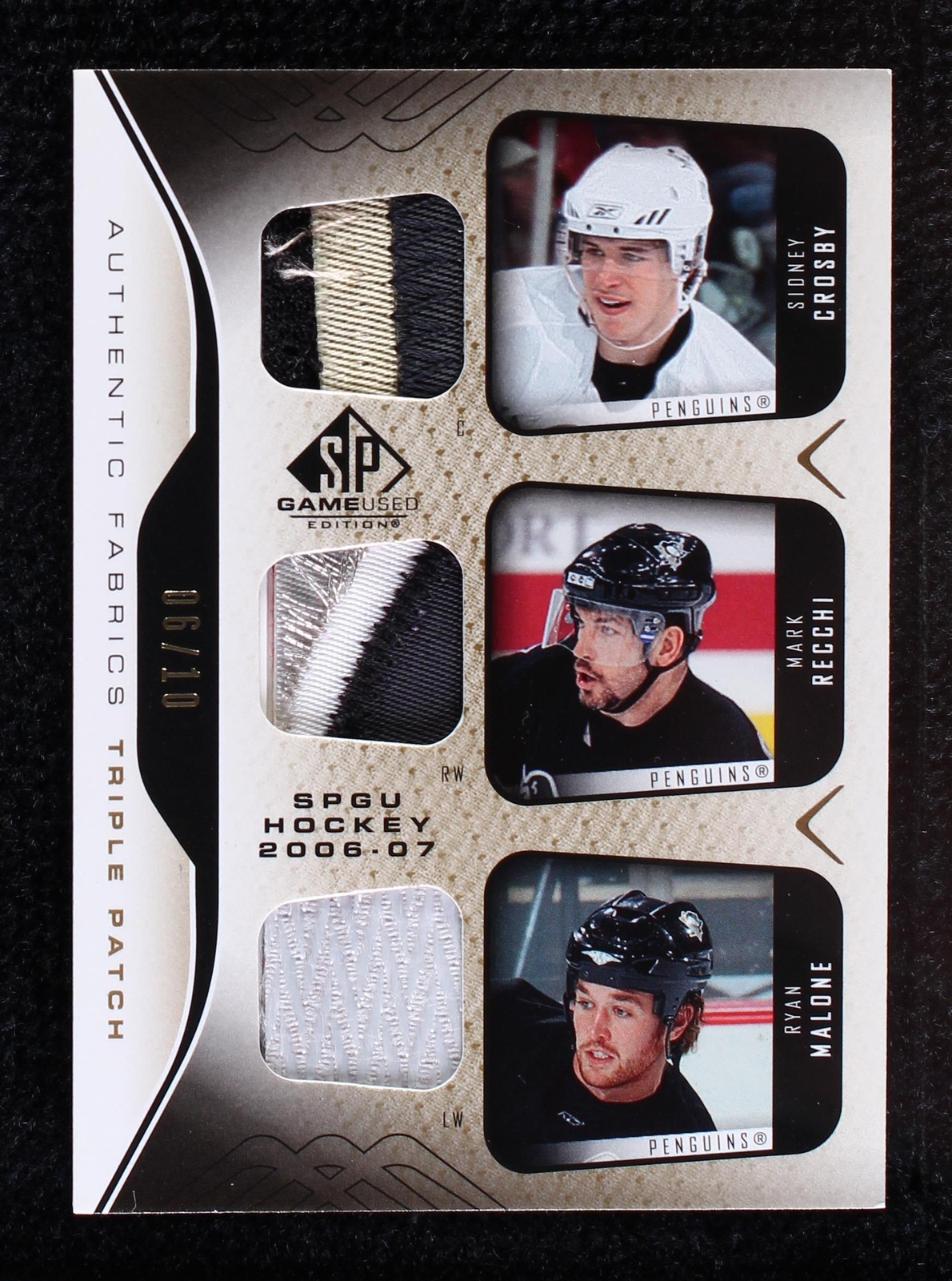 2006-07 SP Game Used Edition - Authentic Fabrics Triple Patch #AF3-PIT Sidney Crosby, Mark ...