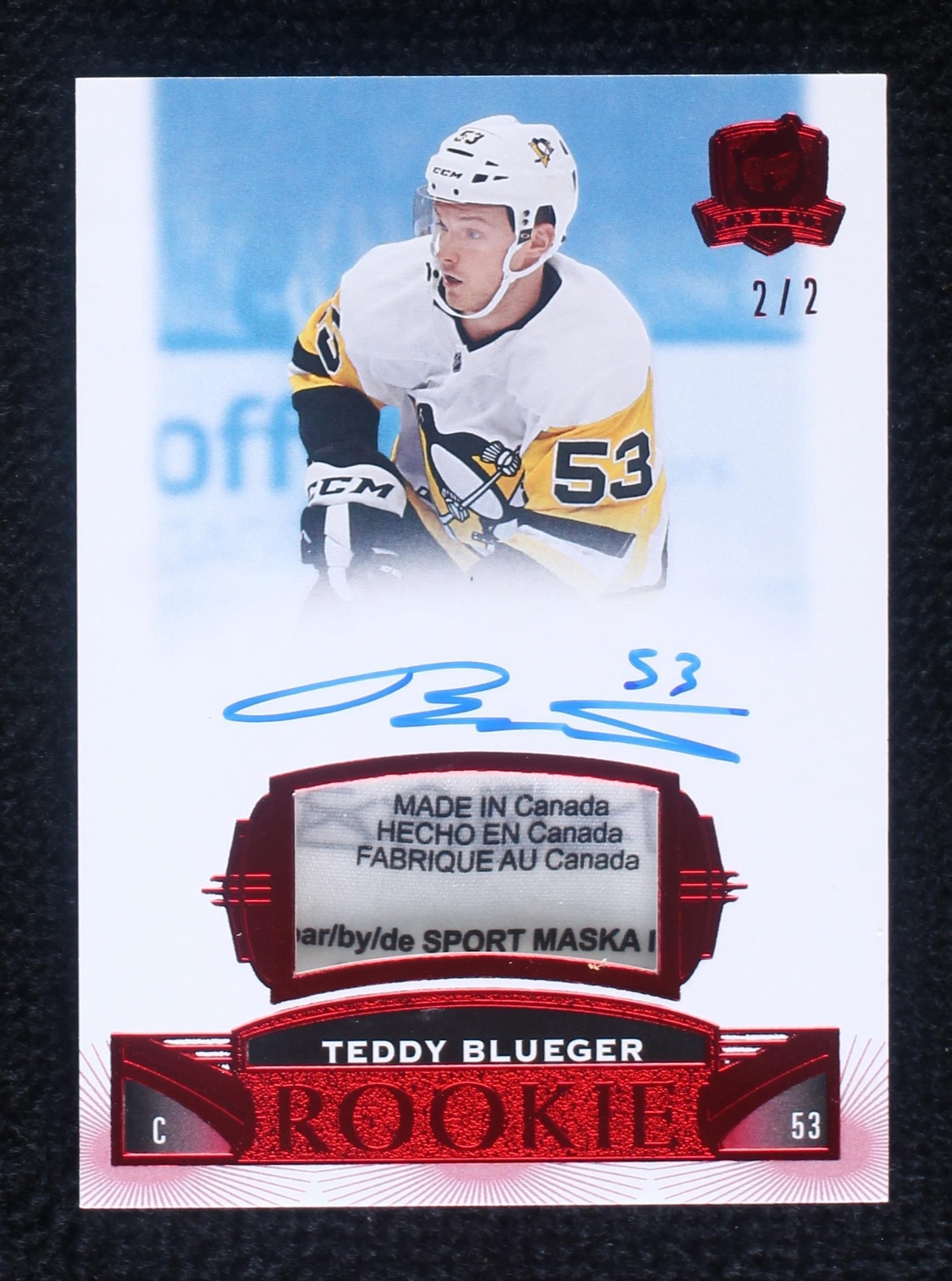 2019-20 Upper Deck The Cup - Rookie Auto Red Foil Tag #96 Teddy Blueger ...