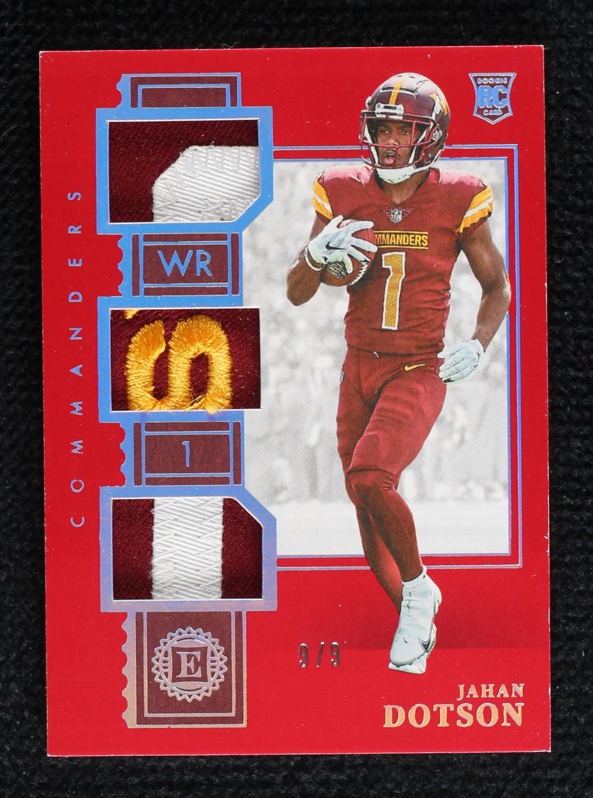 2022 Panini Encased - Rookie Triple Memorabilia Ruby #RTM-10 Jahan Dotson /9 (MEM, RC) for sale ...