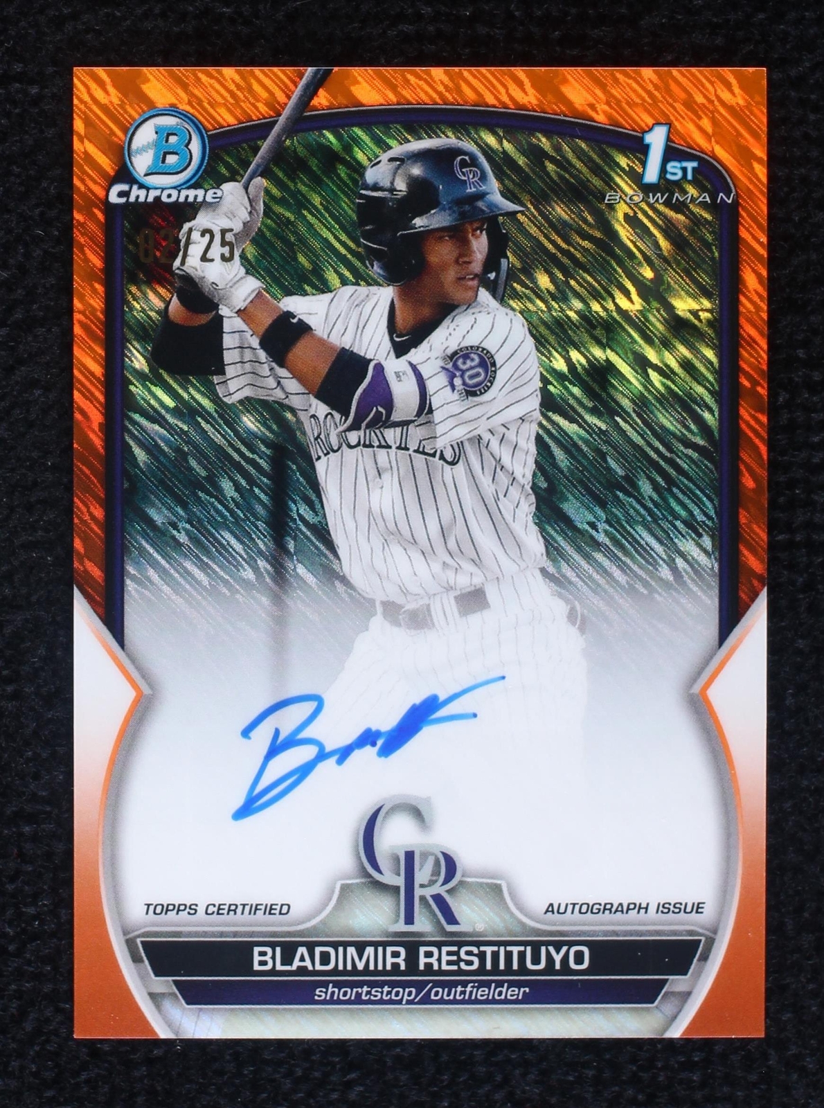 2023 Bowman Chrome - Prospect Autographs Orange Shimmer Refractor #CPA ...