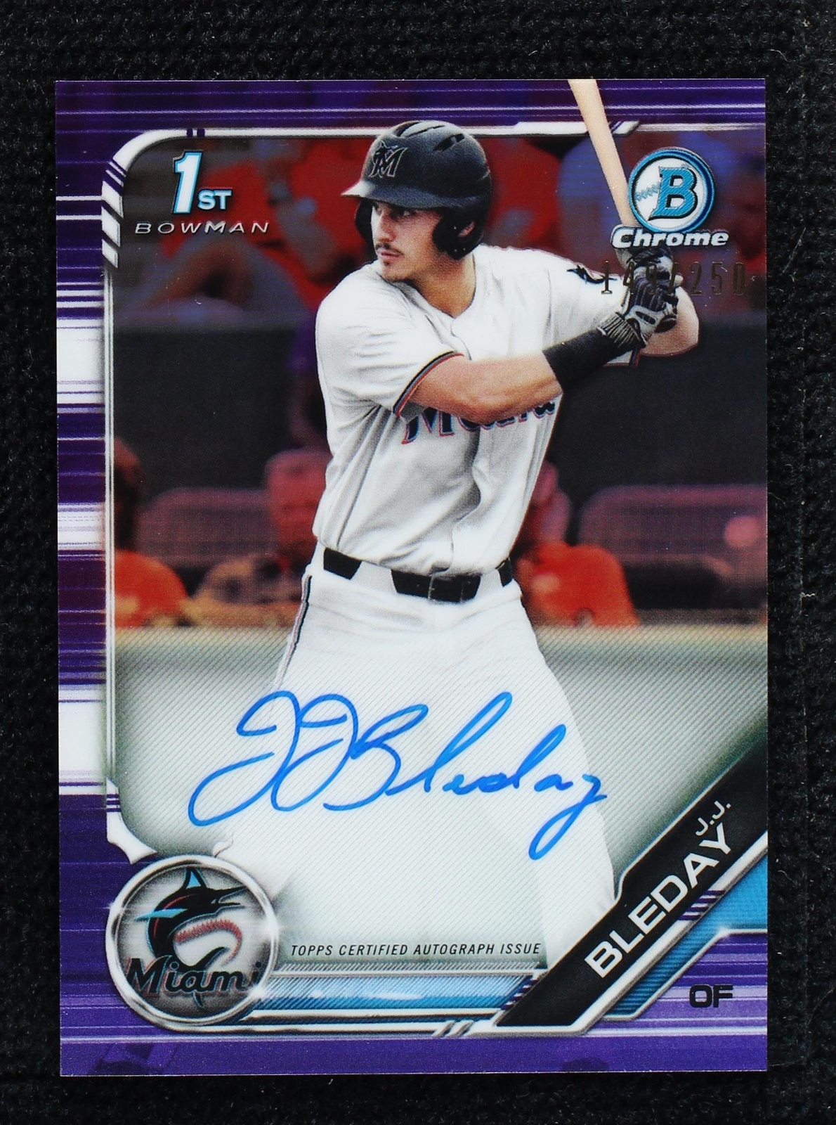 2019 Bowman Draft - Chrome Draft Pick Autographs Purple Refractor #CDA-JJB JJ Bleday /250 (AU ...