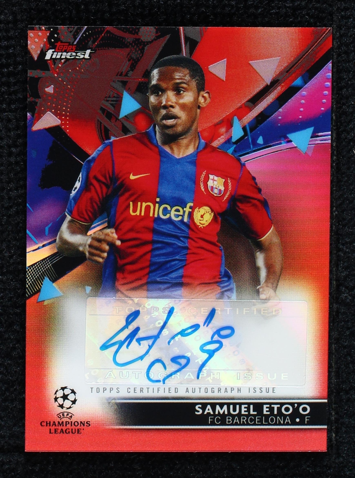 2021-22 Topps Finest UCL - Autographs Red Refractor #BA-SE Samuel Eto'o ...