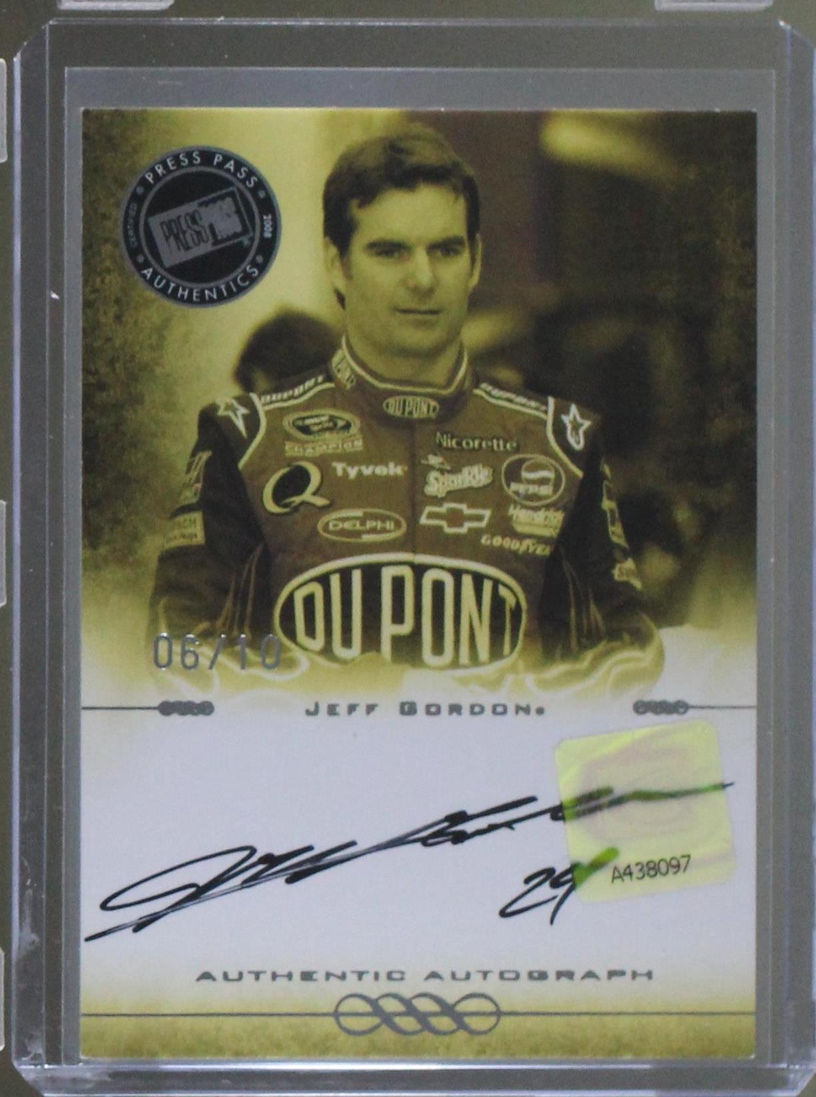 2008 Press Pass Legends - Autographs Black Ink Jeff Gordon /10 (AU) for ...